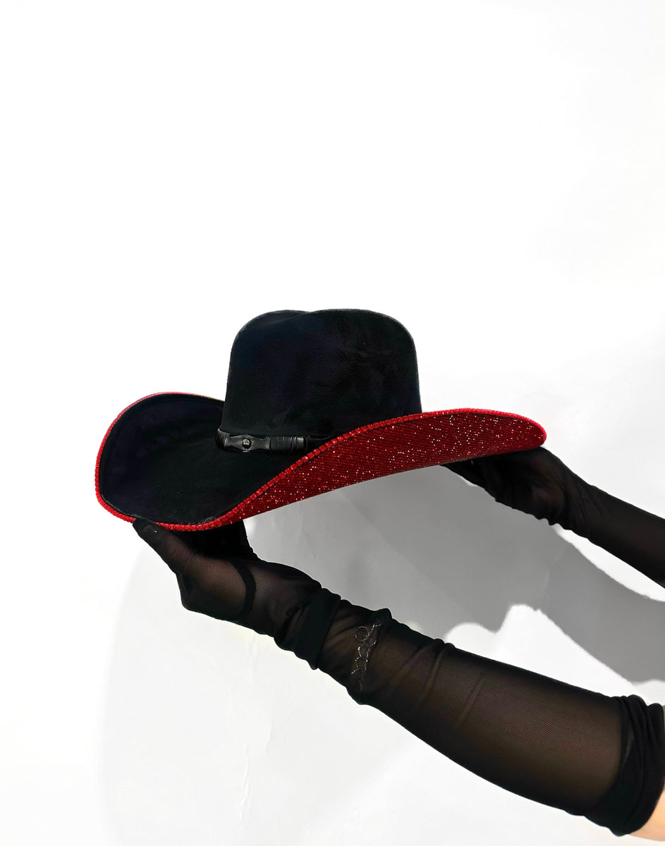 Red Bottom rhinestone FELT hat – CG BOUTIQUE